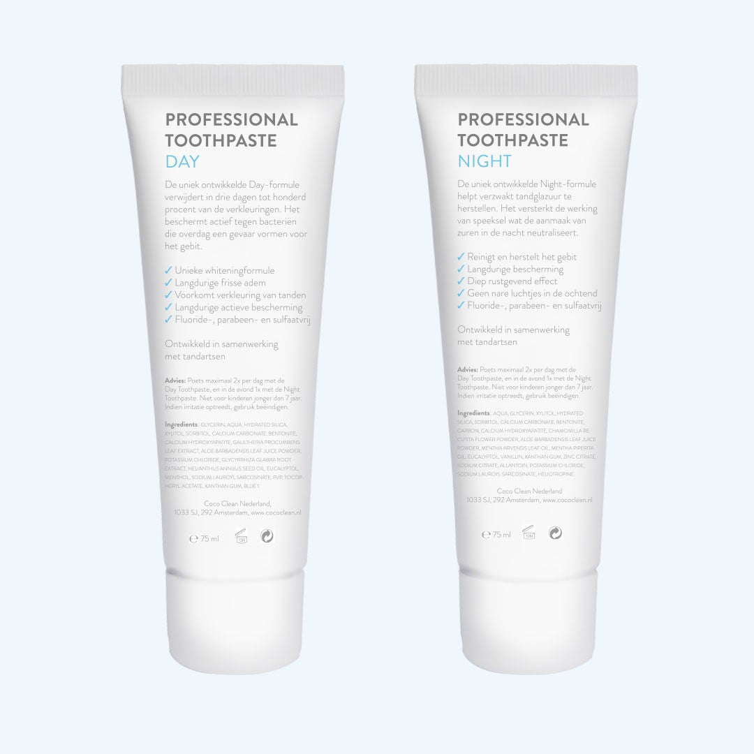 Natural Day & Night Toothpaste Duo | Organic Dental Care | Coco Clean